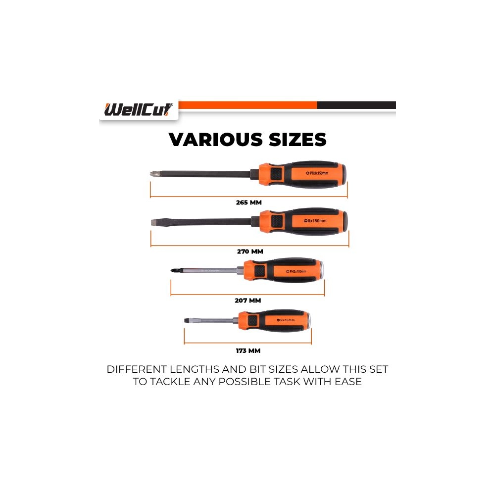 Wellcut - Go-Through Screwdriver Set (6 Pieces) | EWI Store