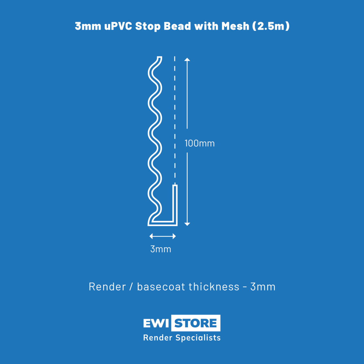 uPVC Stop Bead with Mesh (2.5m) | EWI Store