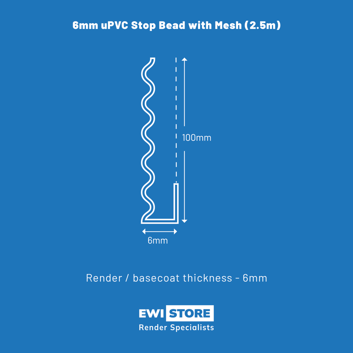 uPVC Stop Bead with Mesh (2.5m) | EWI Store