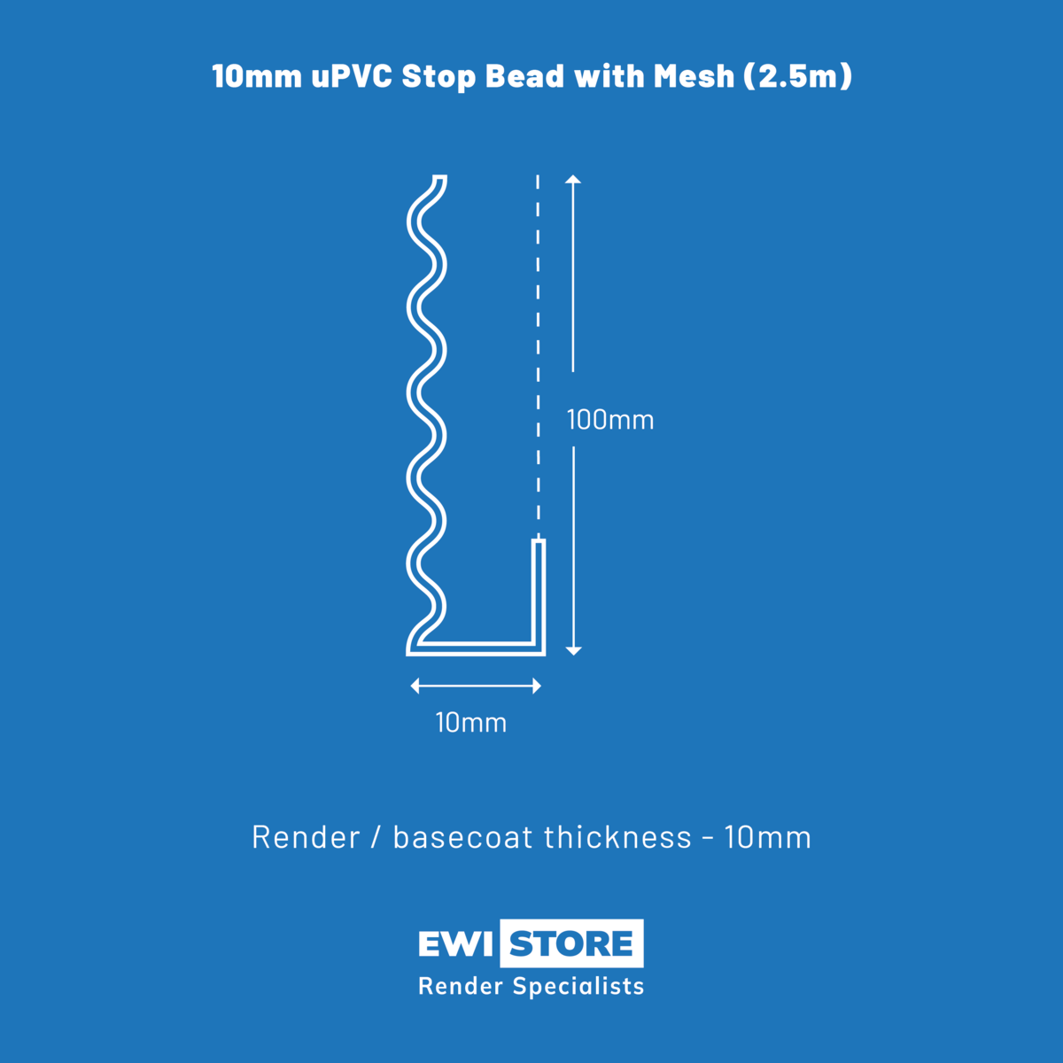 uPVC Stop Bead with Mesh (2.5m) | EWI Store
